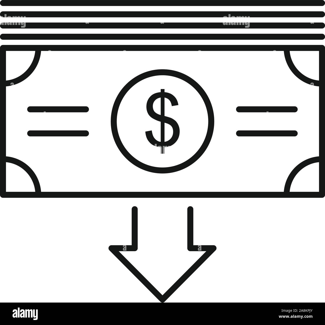 Take money cash icon. Outline take money cash vector icon for web ...