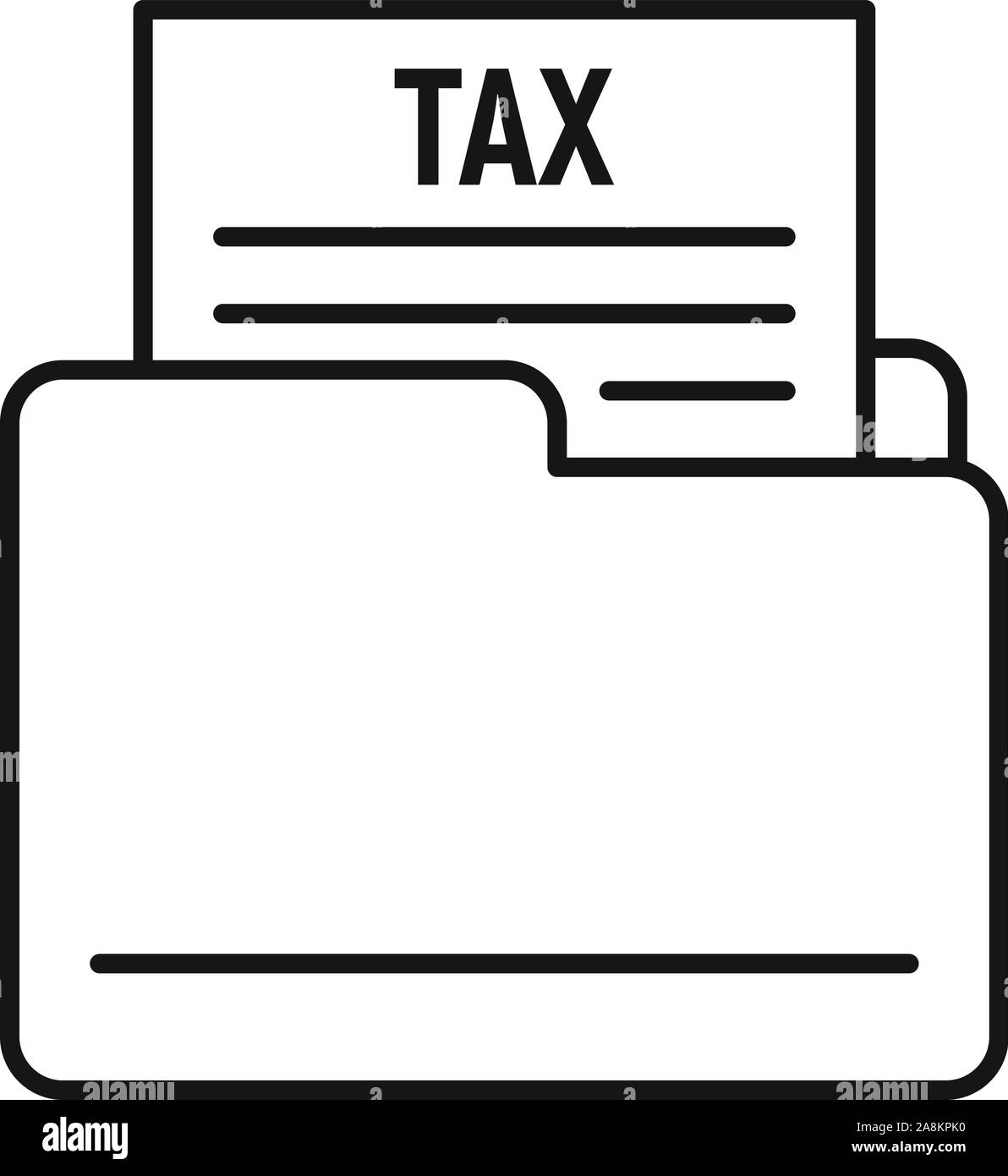 Tax form folder icon. Outline tax form folder vector icon for web ...