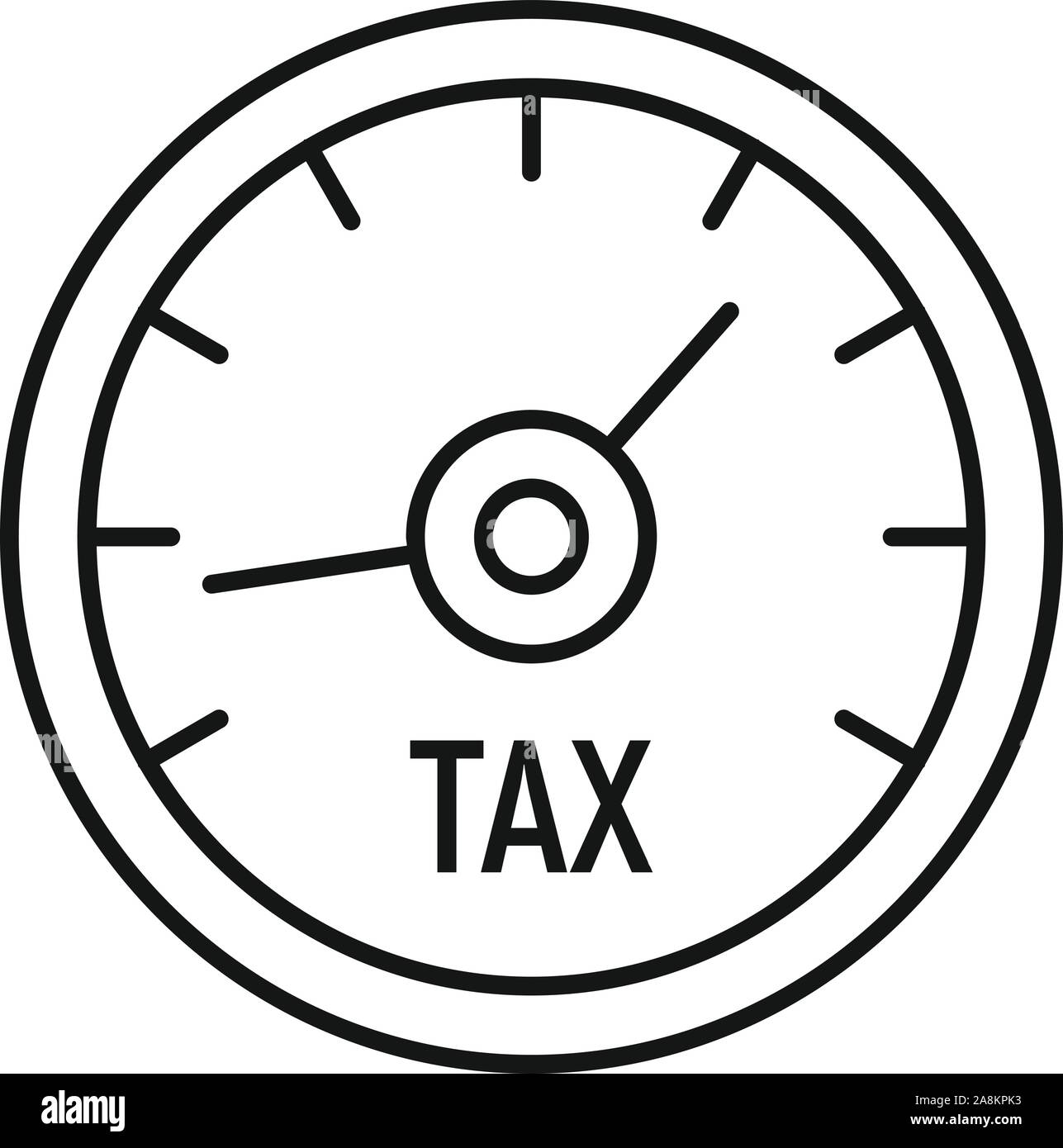 Tax clock icon. Outline tax clock vector icon for web design isolated ...