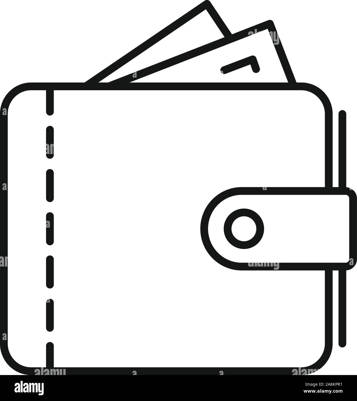 Leather wallet icon. Outline leather wallet vector icon for web design ...