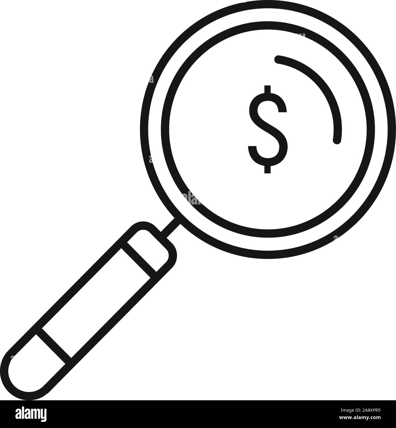 Money magnifier icon. Outline money magnifier vector icon for web ...