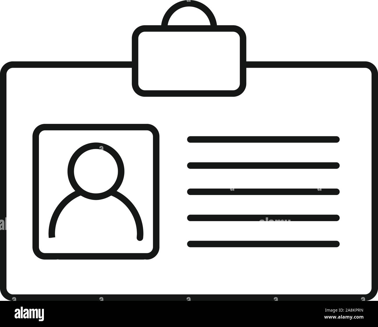 Office id card icon. Outline office id card vector icon for web design ...