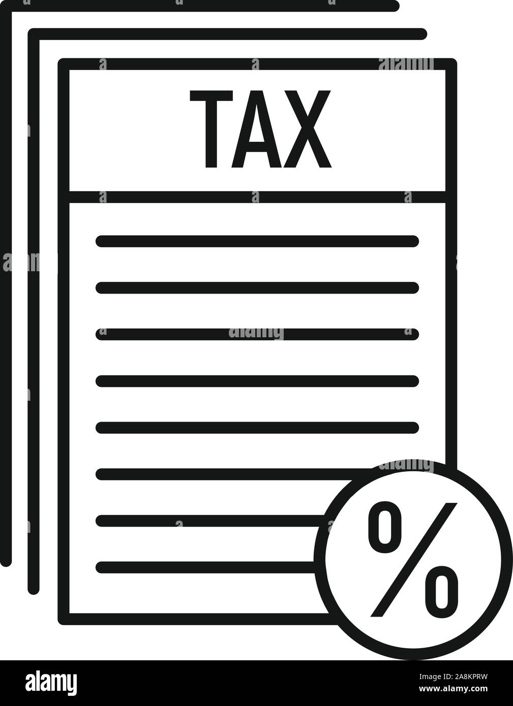 Tax office papers icon. Outline tax office papers vector icon for web ...