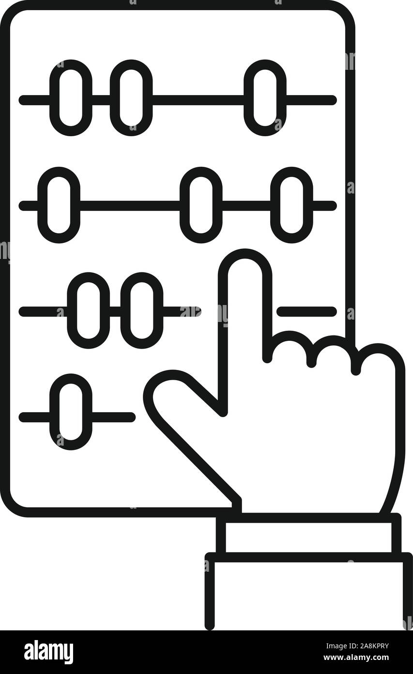 Retro finance calculator icon. Outline retro finance calculator vector ...