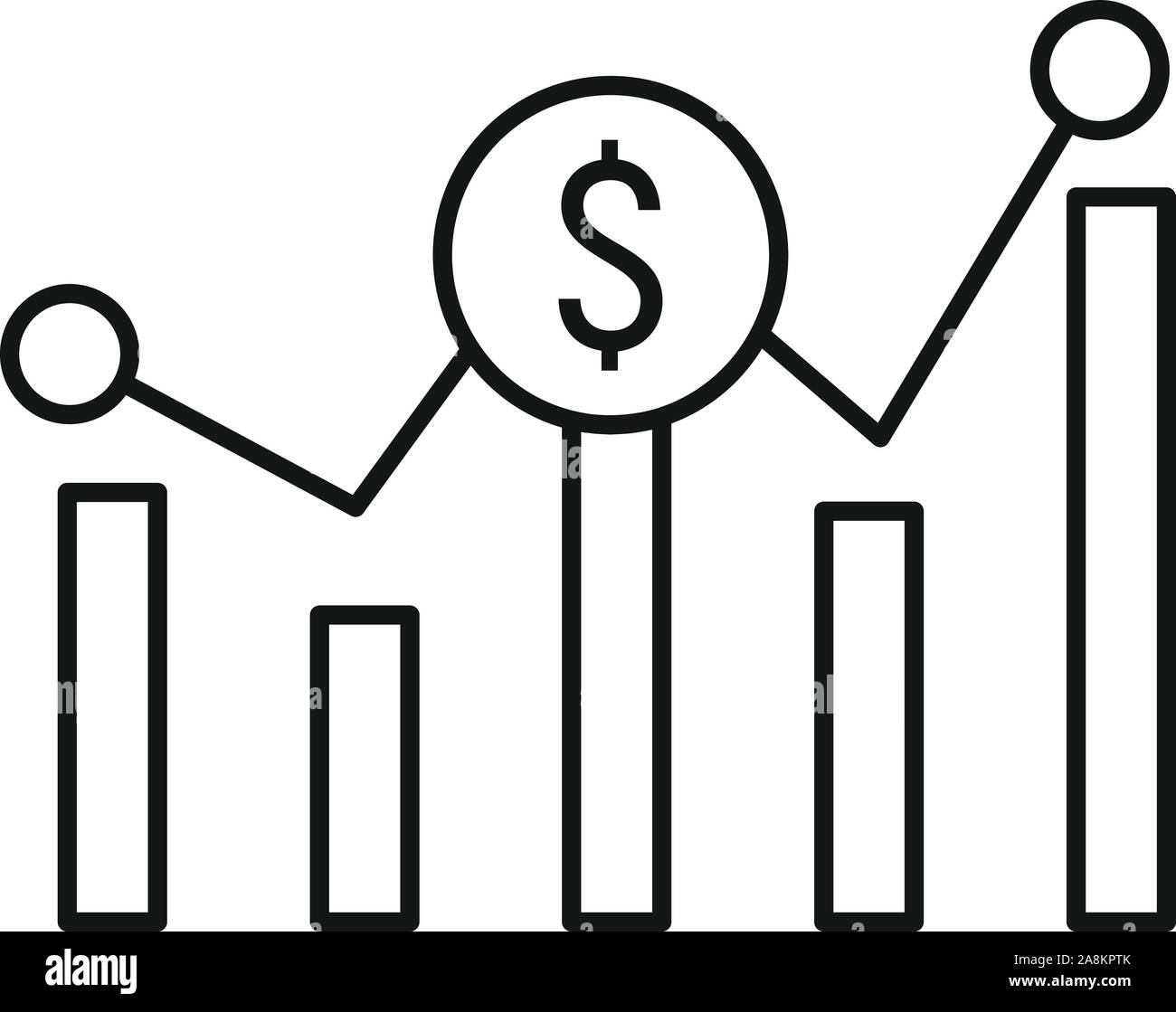 Money graph icon. Outline money graph vector icon for web design ...