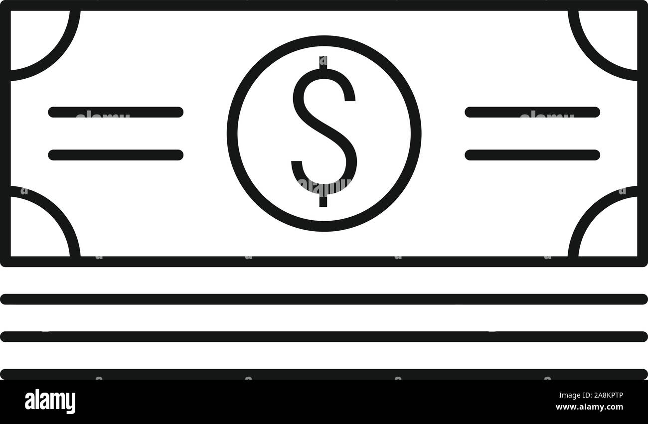 Dollar pack icon. Outline dollar pack vector icon for web design ...