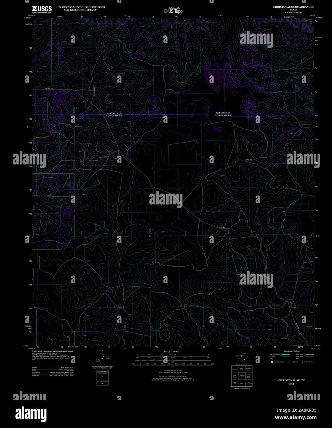 Map of christoval texas hi-res stock photography and images - Alamy