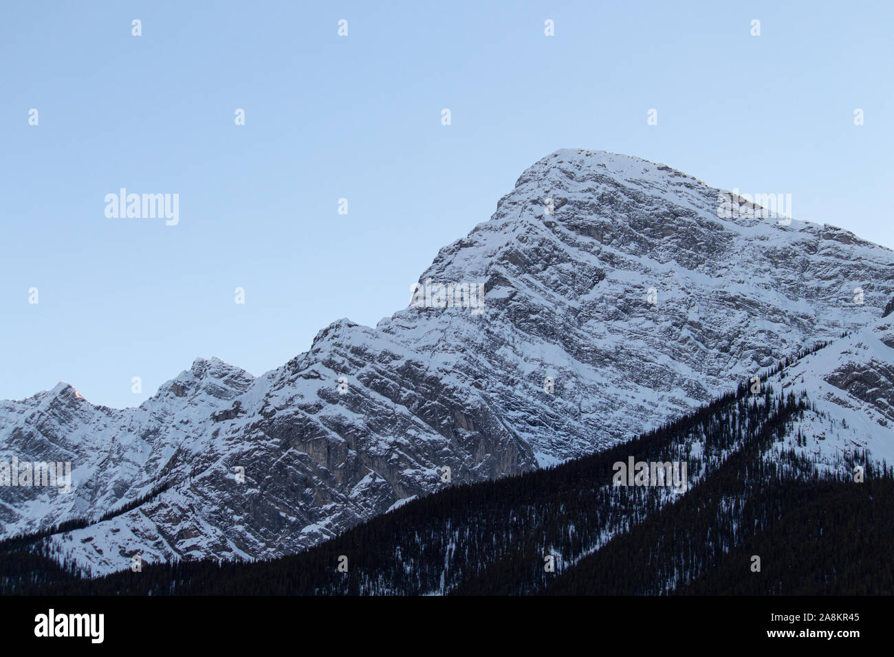 Winter mountain sunset near Canmore Alberta Stock Photo - Alamy