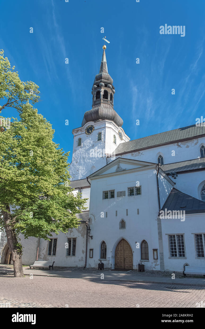 Tallinn in Estonia, colorful houses in the medieval city, typical ...