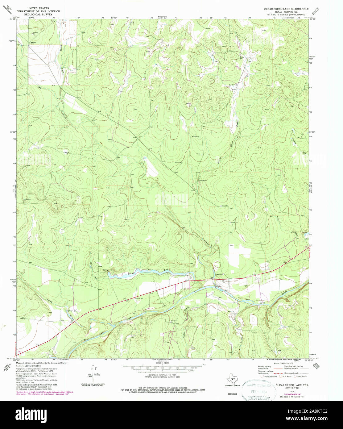 USGS TOPO Map Texas TX Clear Creek Lake 122122 1970 24000 Restoration ...
