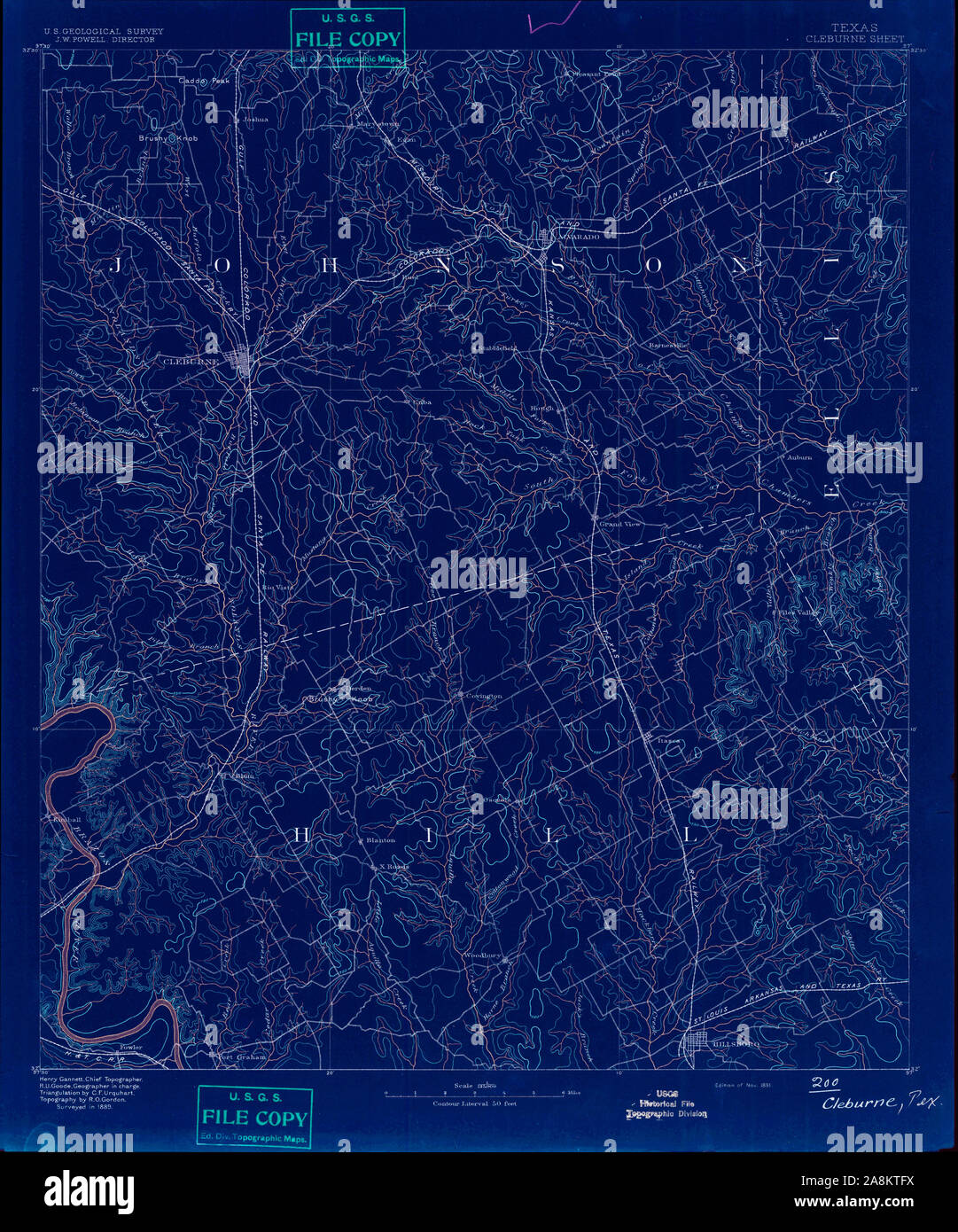 Map of cleburne hi-res stock photography and images - Alamy