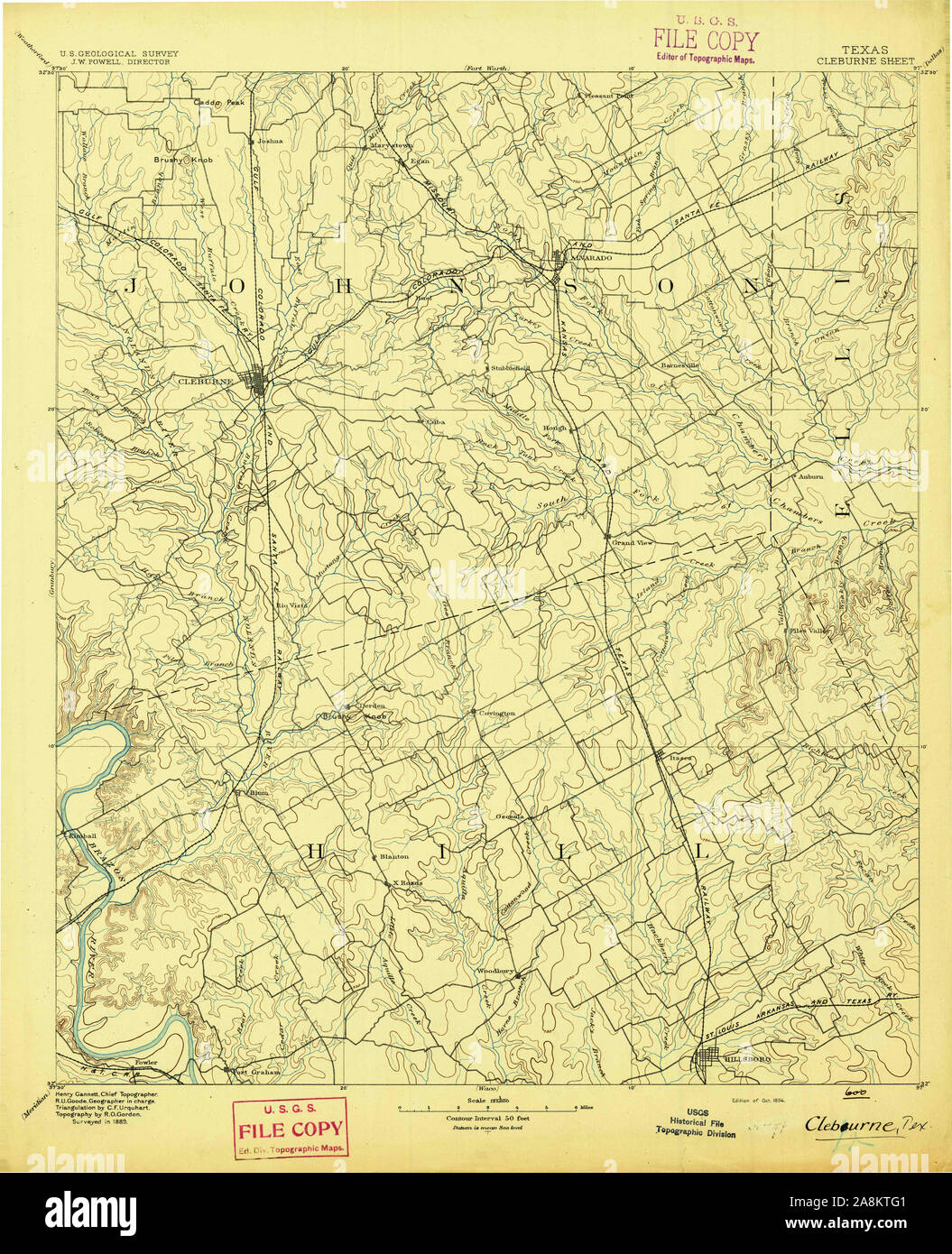 Map of cleburne hi-res stock photography and images - Alamy
