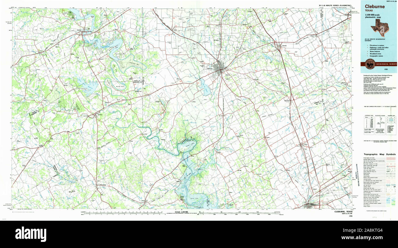 Map of cleburne hi-res stock photography and images - Alamy
