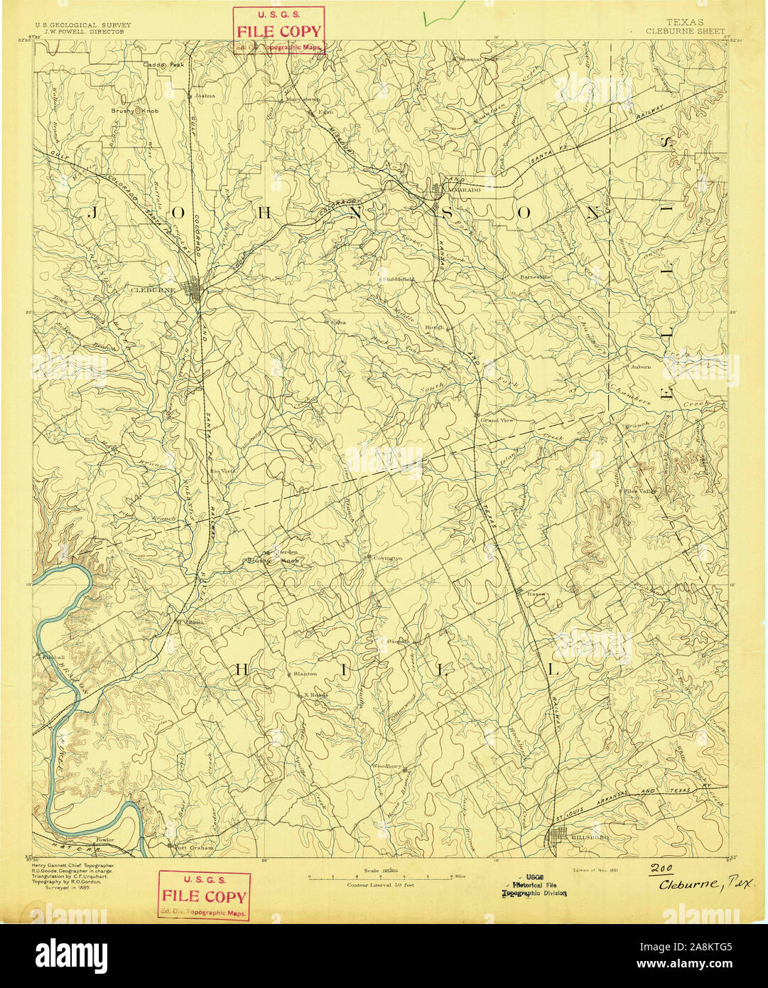 Map of cleburne hi-res stock photography and images - Alamy
