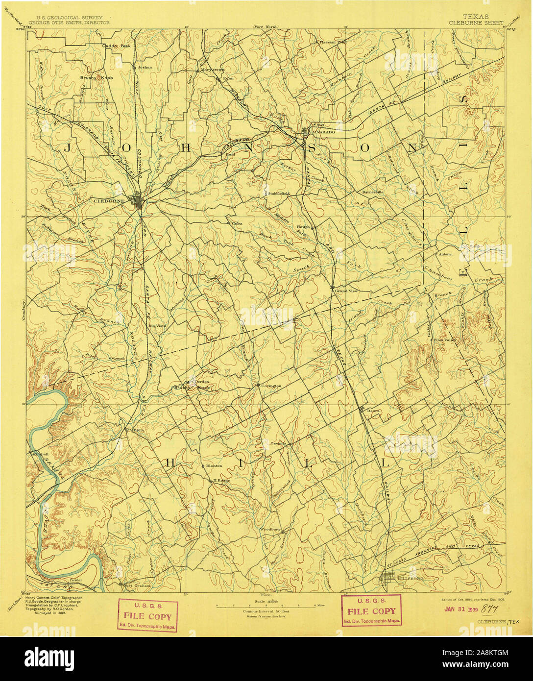 Map of cleburne hi-res stock photography and images - Alamy