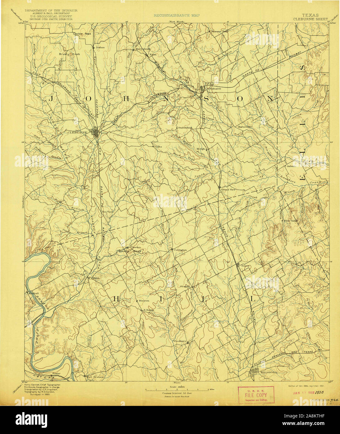 Map of cleburne hi-res stock photography and images - Alamy