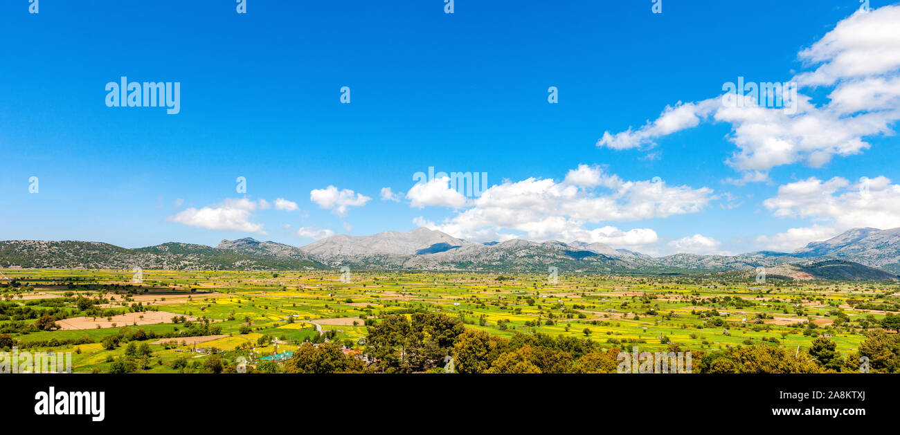 View of the Lassithi Plateau on the island of Crete, Greece Stock Photo ...