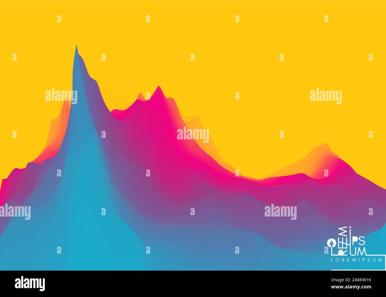 Mountain landscape. Mountainous terrain. Vector illustration. Abstract ...