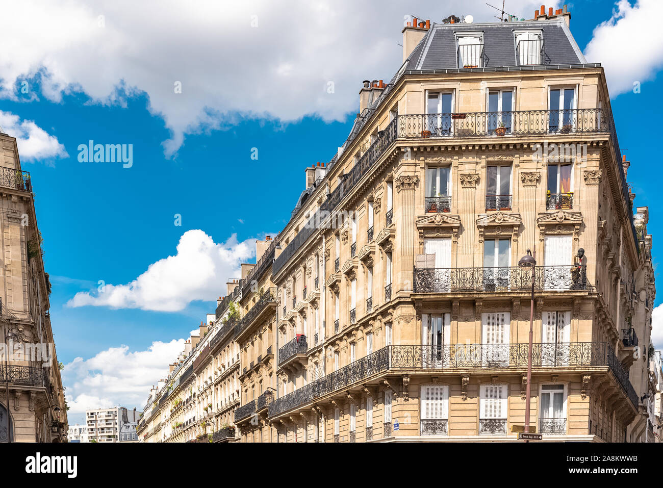 Paris, attractive facades, with geometry of the windows, charming ...