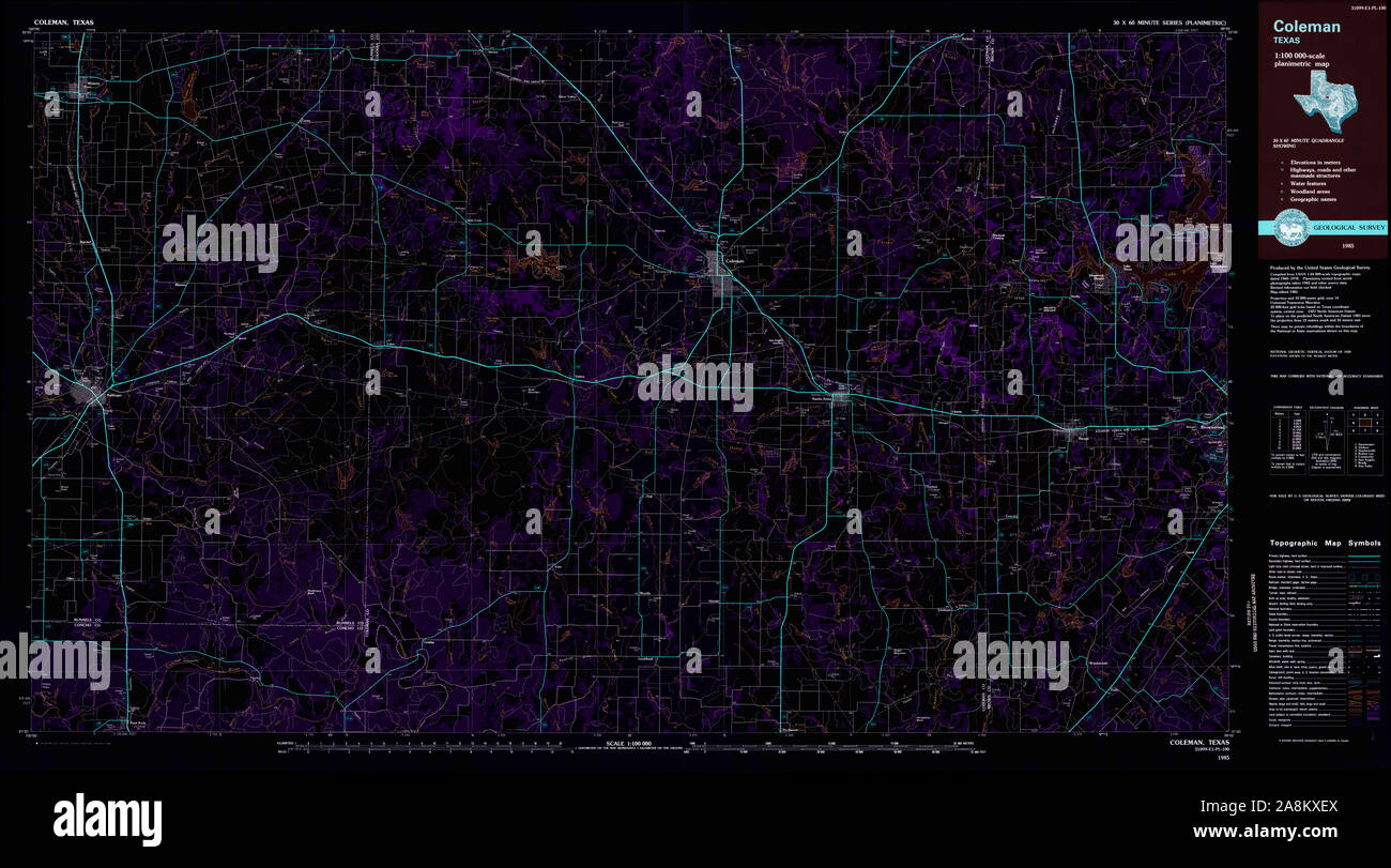 Coleman texas map hi-res stock photography and images - Alamy