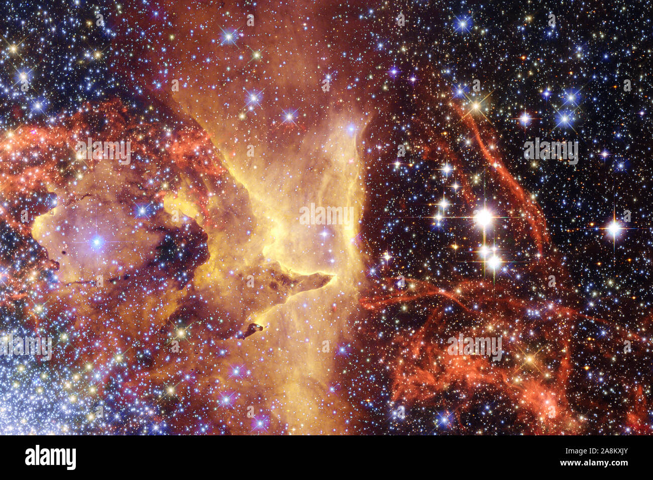 Nebula, starfield, cluster of stars in outer space. Beauty of endless ...