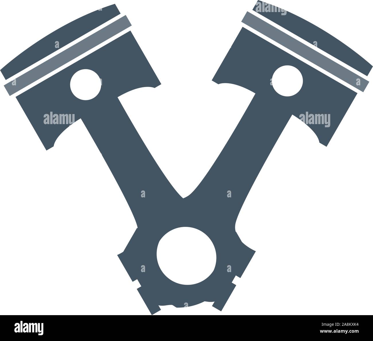 Crossed Car engine piston. Vector illustration. Stock Vector ...