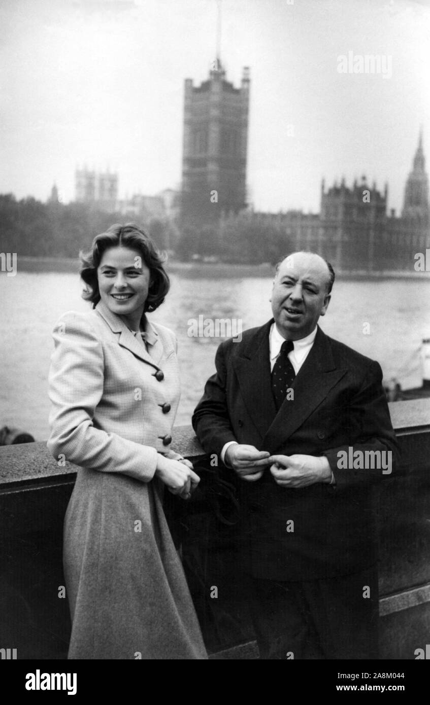 INGRID BERGMAN and ALFRED HITCHCOCK in UNDER CAPRICORN (1949), directed ...