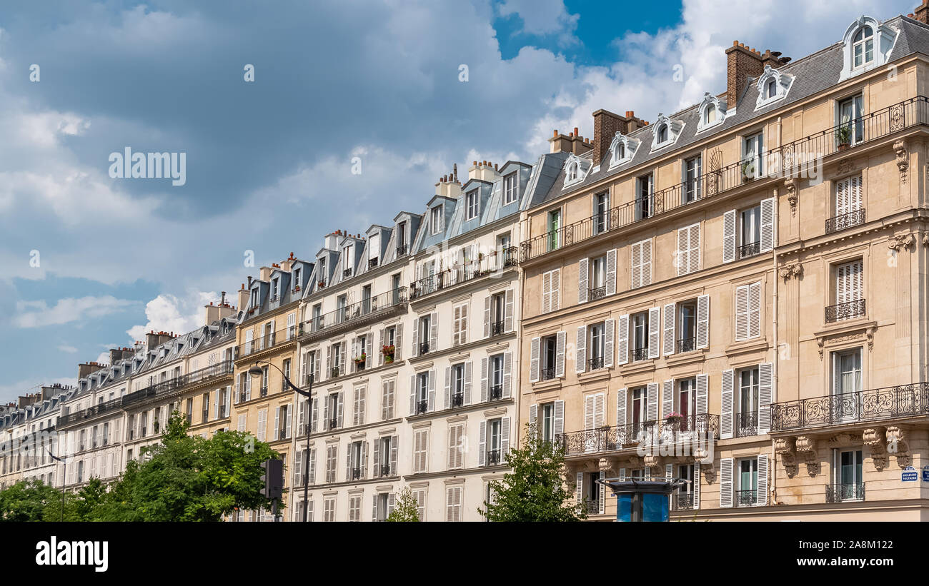 Paris, attractive facades, with geometry of the windows, charming ...