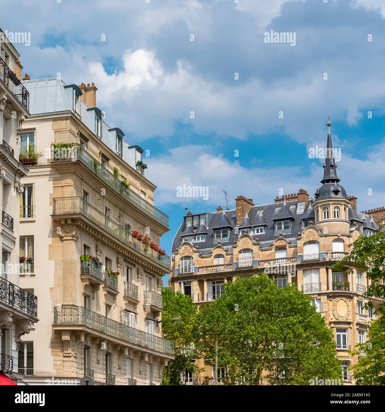 Paris, attractive facades, with geometry of the windows, charming ...