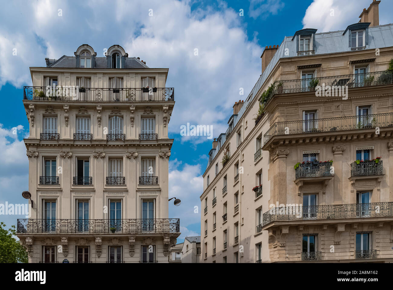 Paris, attractive facades, with geometry of the windows, charming ...