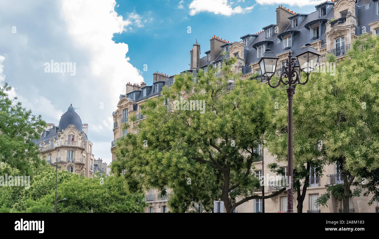 Paris, attractive facades, with geometry of the windows, charming ...