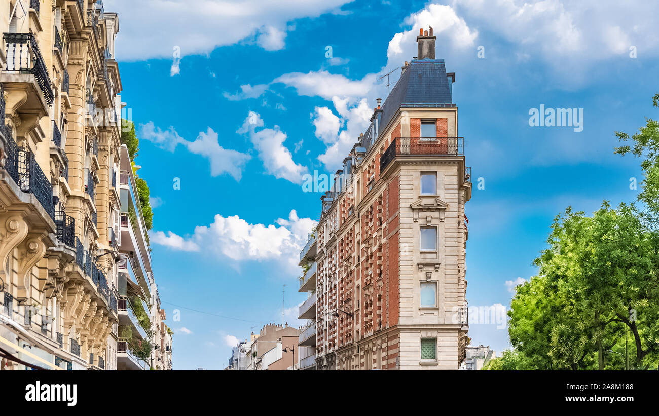 Paris, attractive facades, with geometry of the windows, charming ...