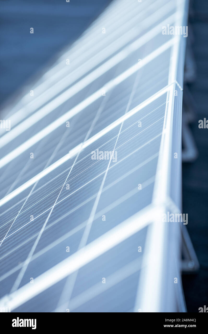 Close-up of solar module on photovoltaic power plant Stock Photo - Alamy
