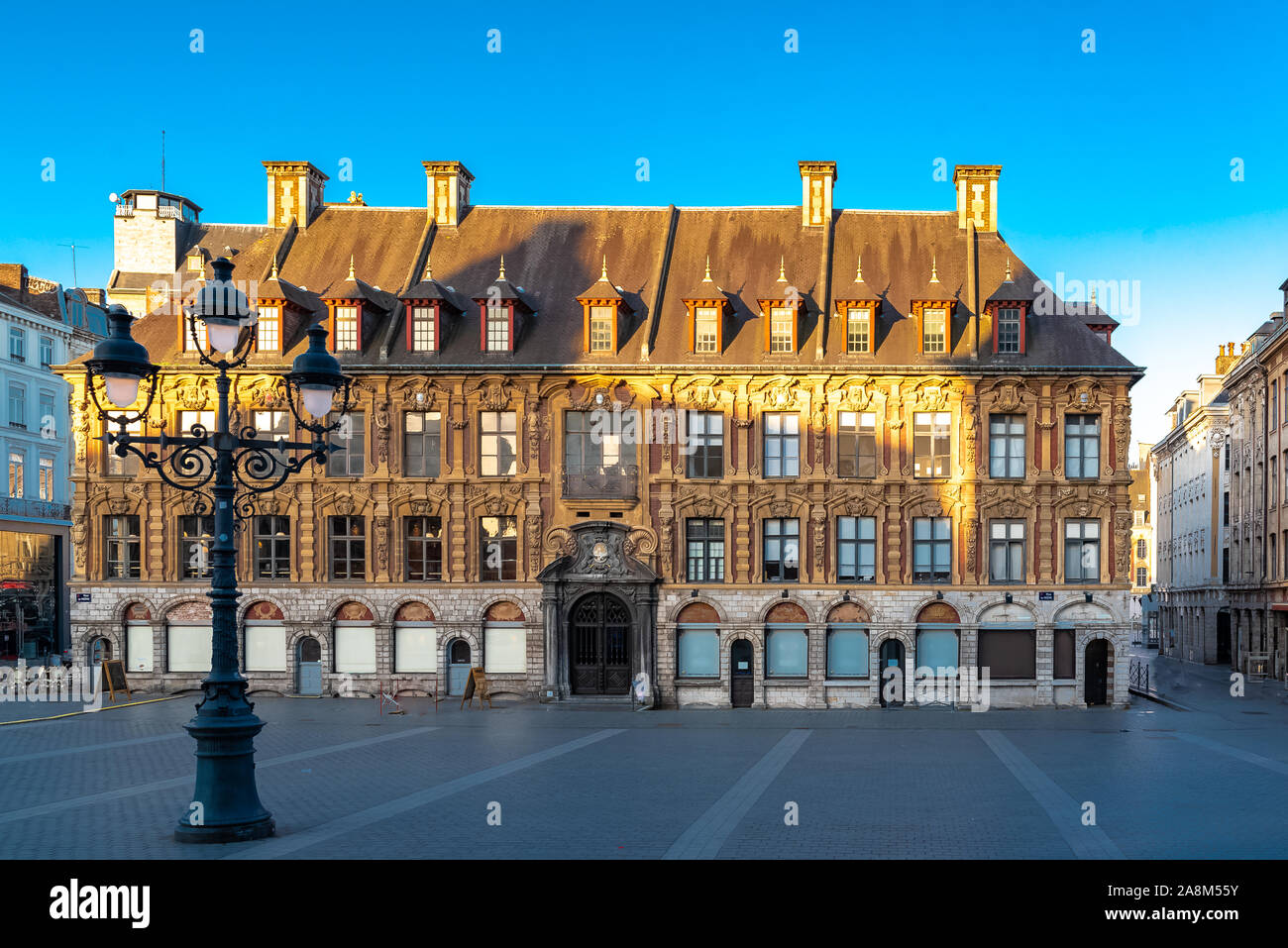 Lille, typical buildings in the center, beautiful town in the north of ...