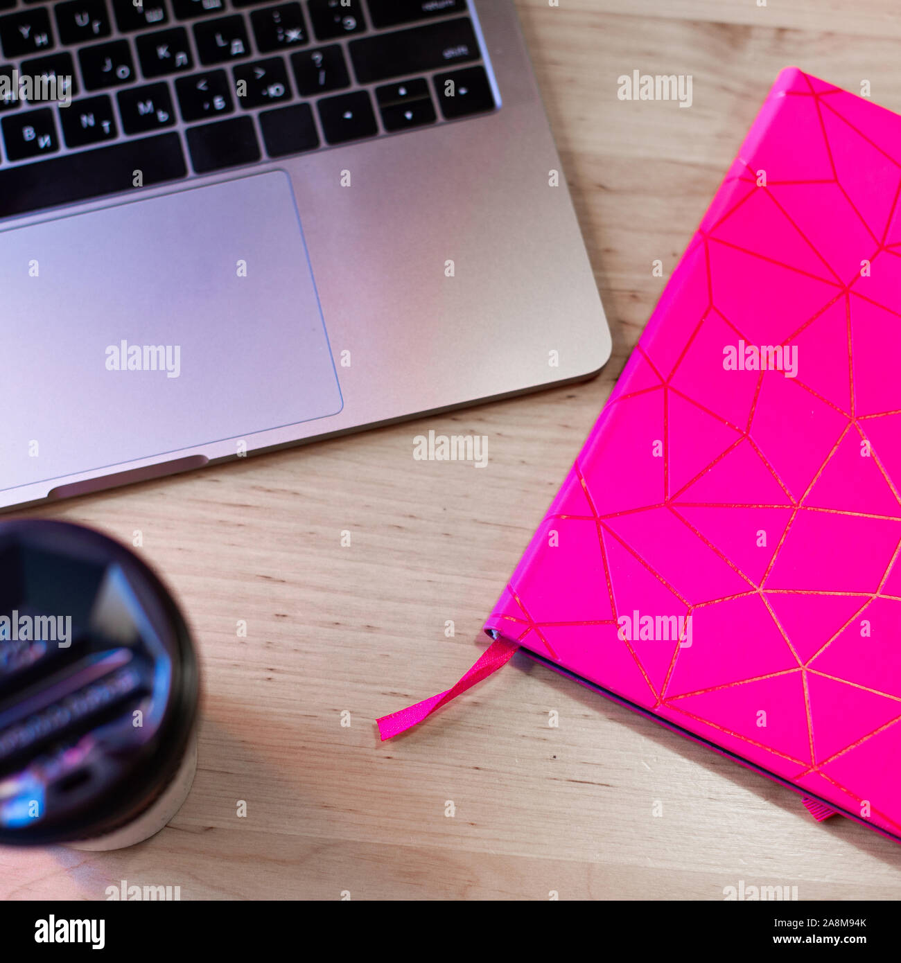 Pink laptop hi-res stock photography and images - Alamy