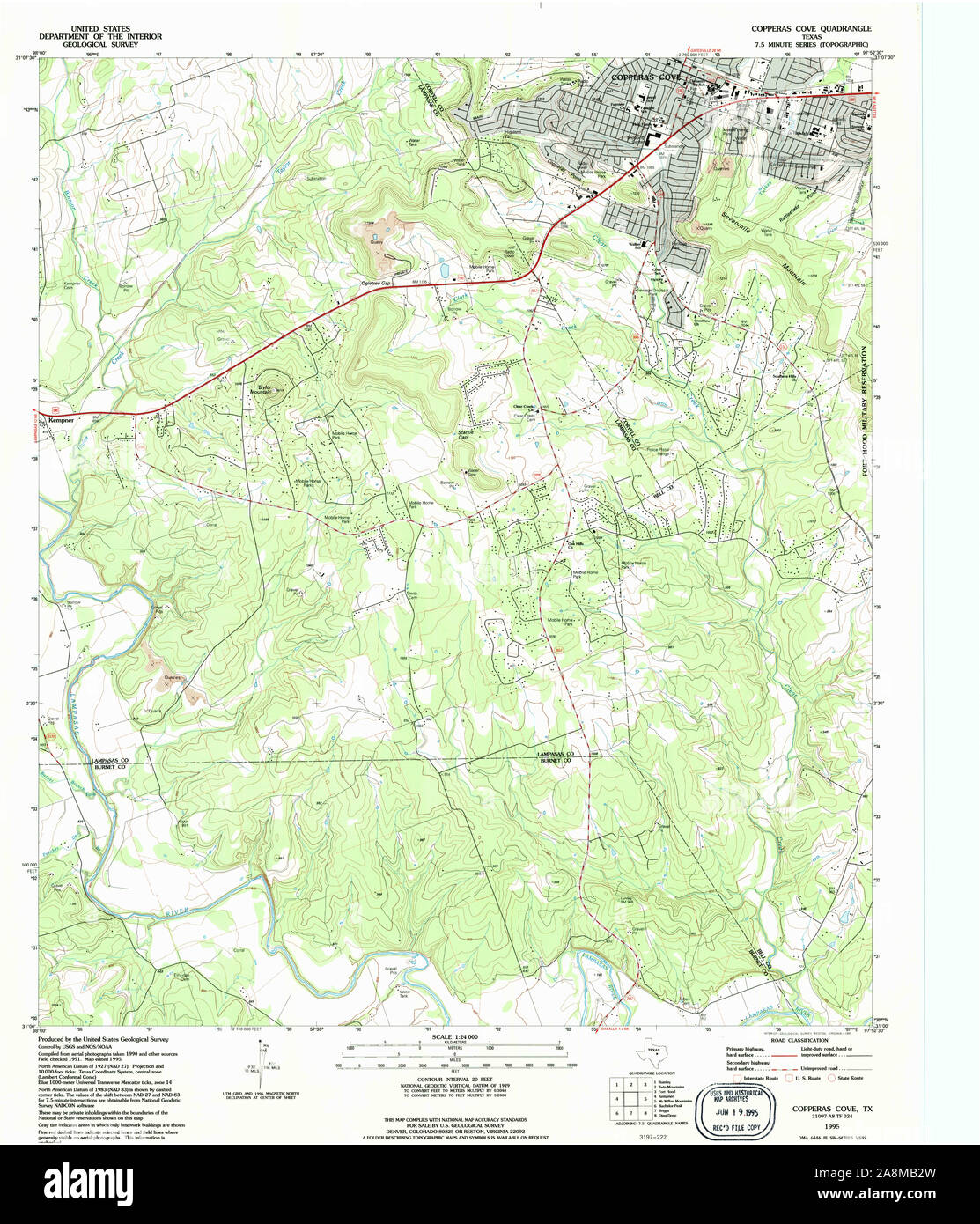 USGS TOPO Map Texas TX Copperas Cove 122164 1995 24000 Restoration ...