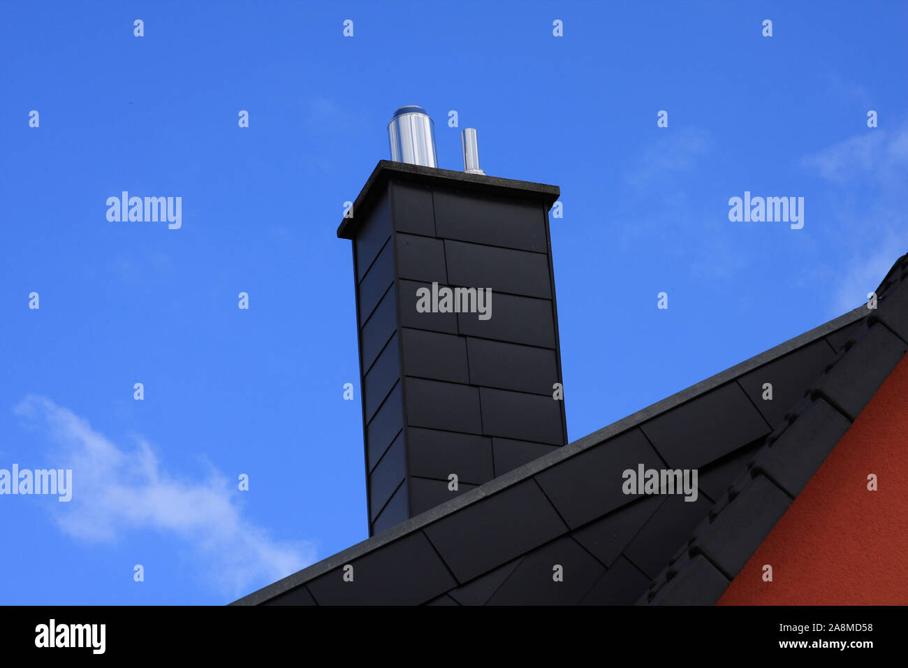 a chimney on the roof Stock Photo - Alamy