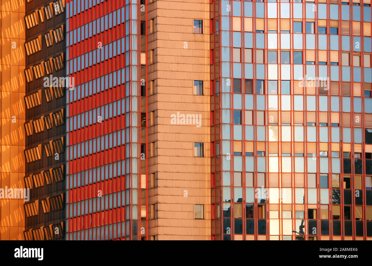 colorful modern building wall facade detail in Vienna Austria Stock ...