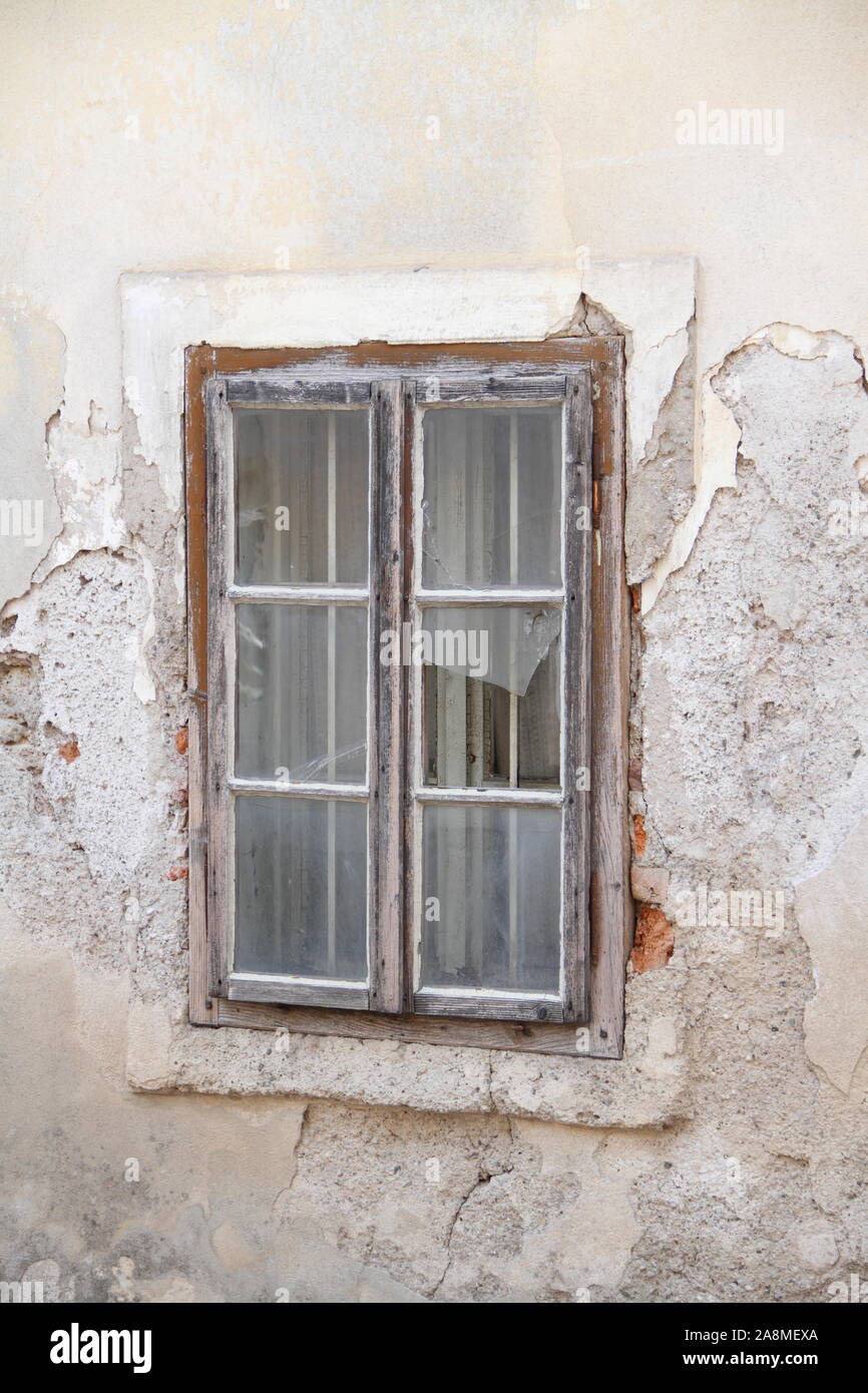 old windows with a wooden shutter Stock Photo - Alamy