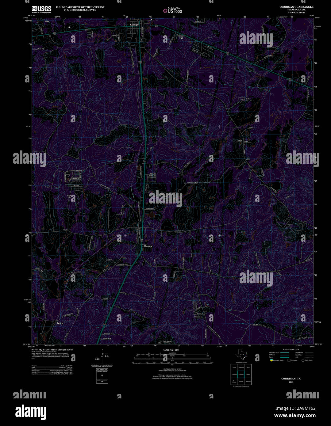 Map of corrigan texas hi-res stock photography and images - Alamy