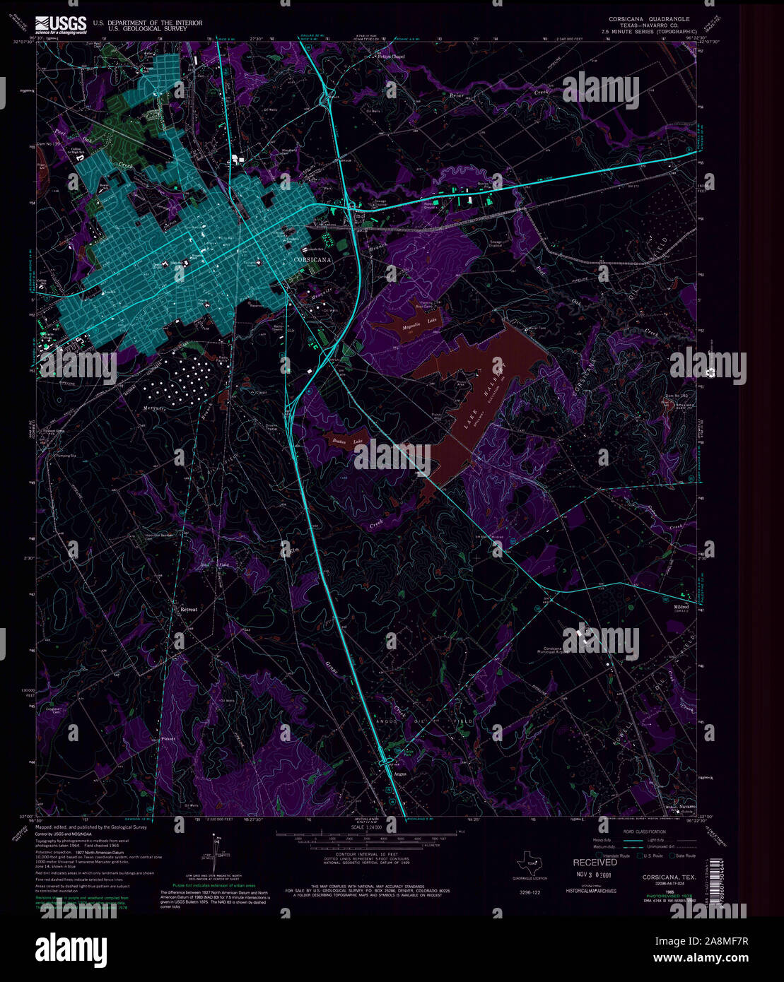 Corsicana map hi-res stock photography and images - Alamy