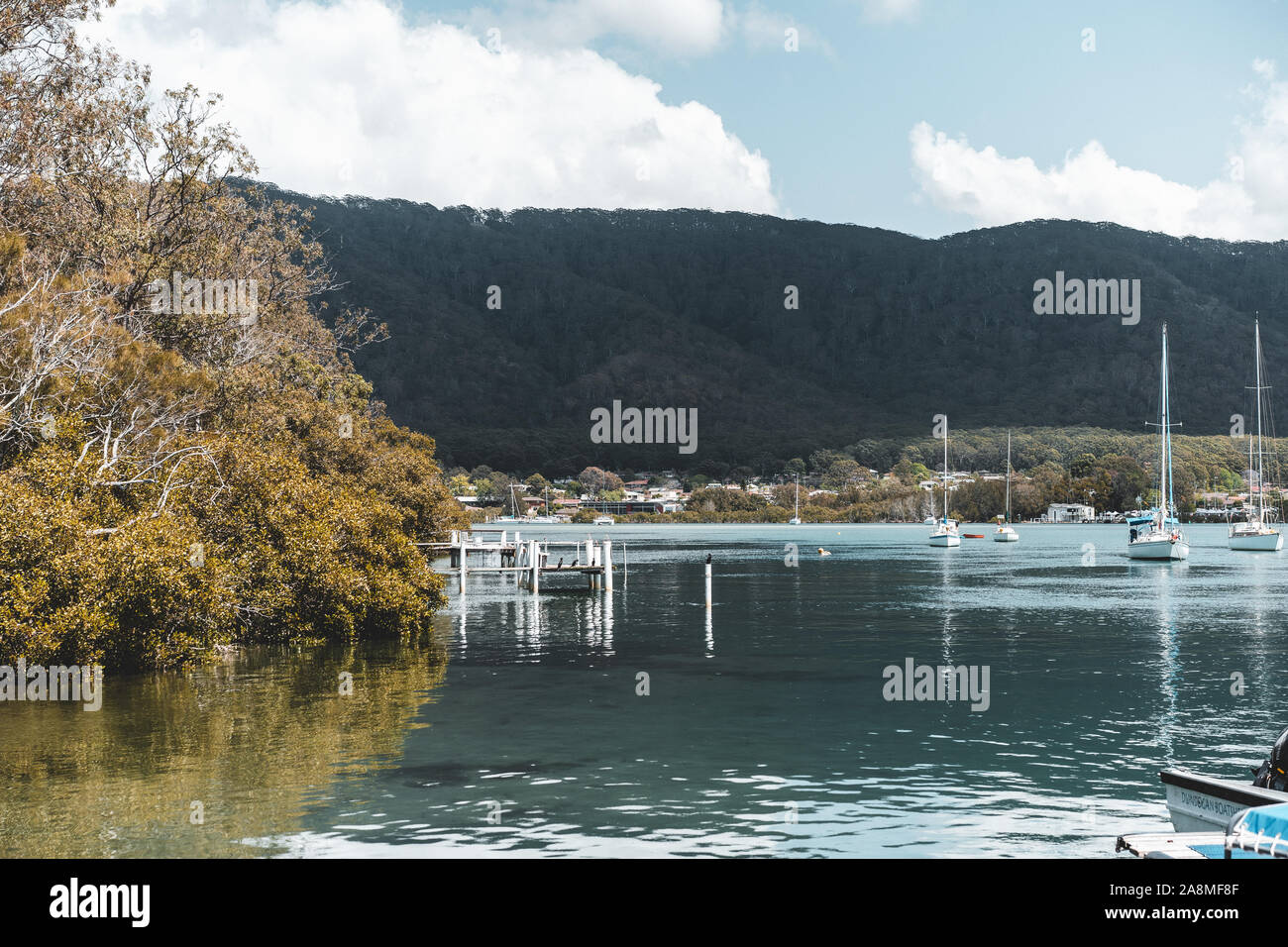 Dunbogan Boatshed, NSW Australia - October 20th 2019: Beautiful scenic ...