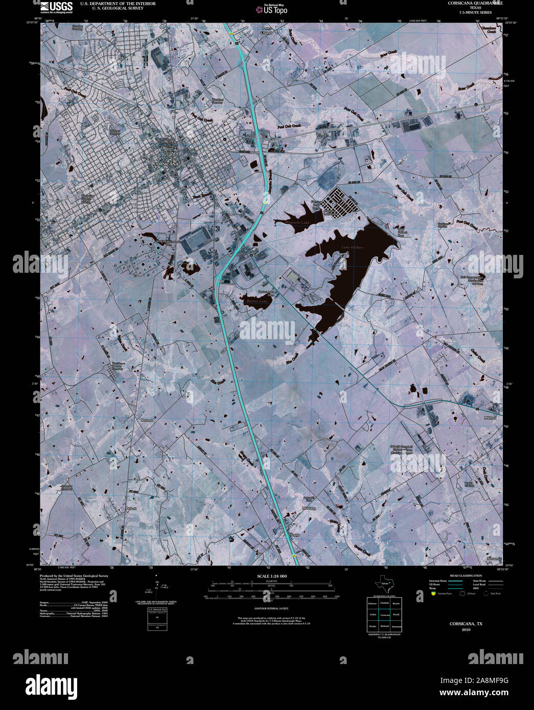 Corsicana map hi-res stock photography and images - Alamy