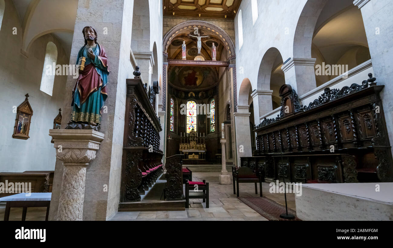 Regensburg 2019. Interior of the Abbey of Our Lady of the Scots. Roman ...