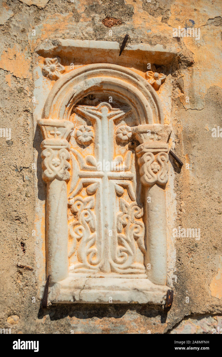 Impressions and views of The church of the Kesariani monastery on mount ...