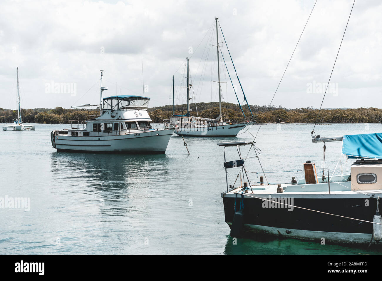 Dunbogan Boatshed, NSW Australia - October 20th 2019: Beautiful scenic ...