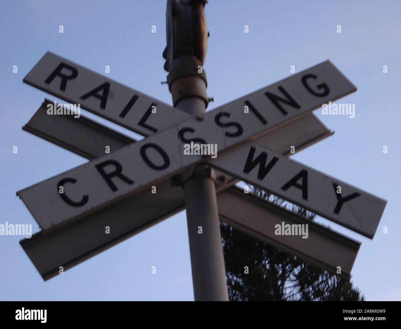 railway crossing sign Stock Photo - Alamy