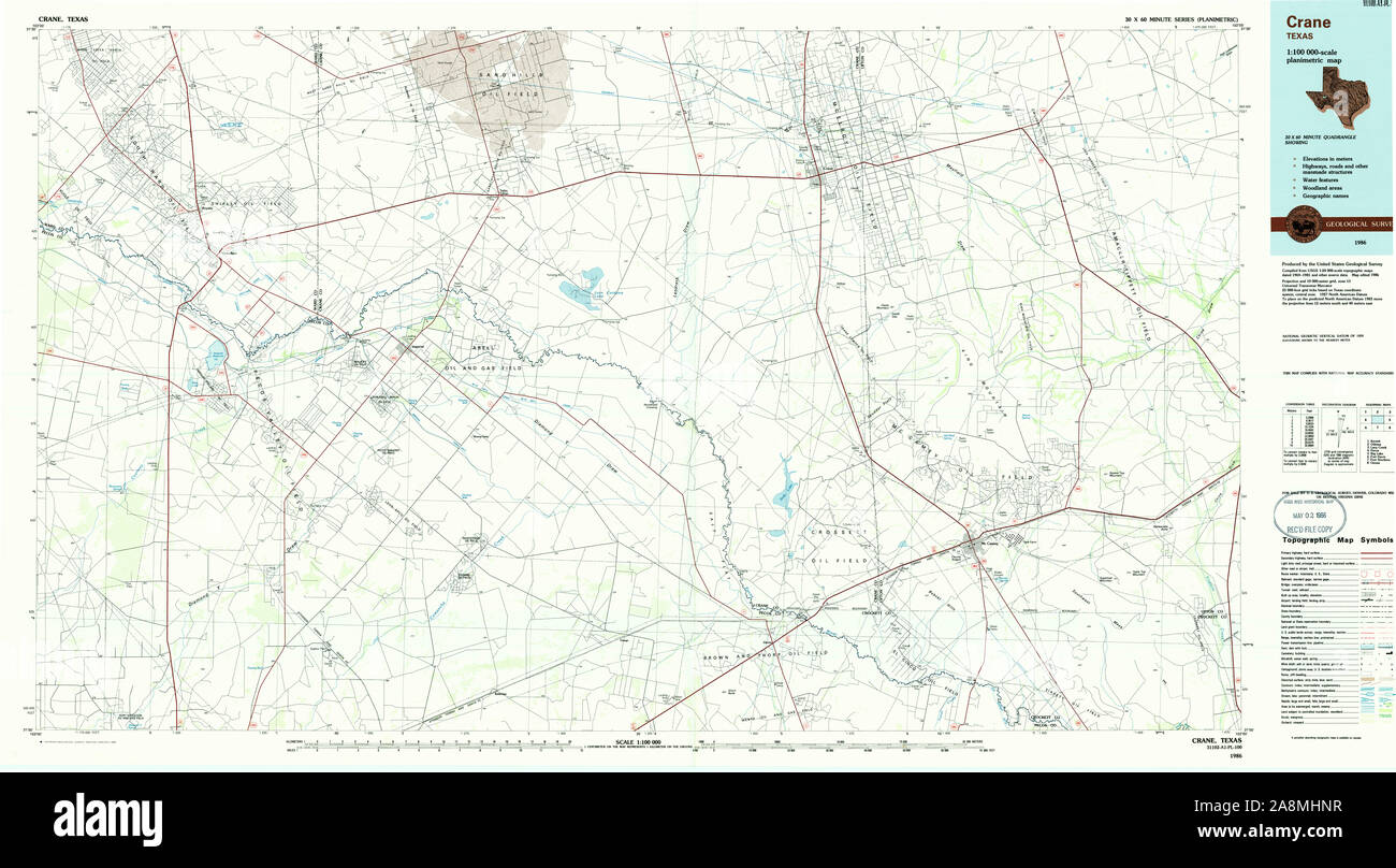Crane texas map hi-res stock photography and images - Alamy