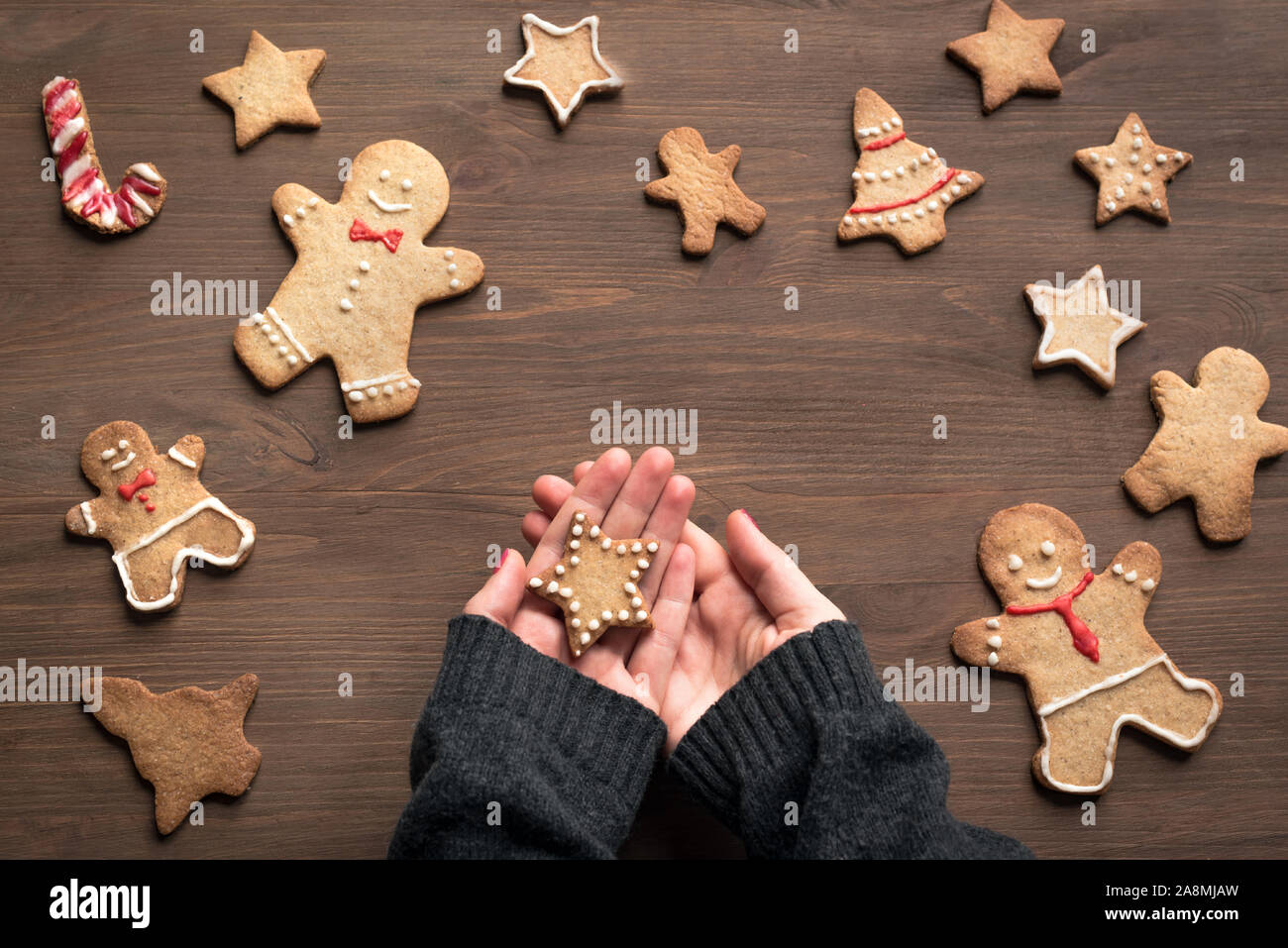 Gingerbread Man Holding Hands High Resolution Stock Photography and ...