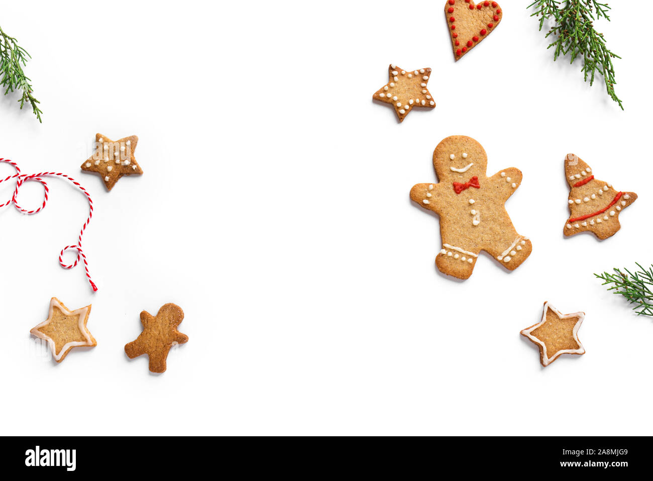 Composition delicious gingerbread cookies Cut Out Stock Images ...